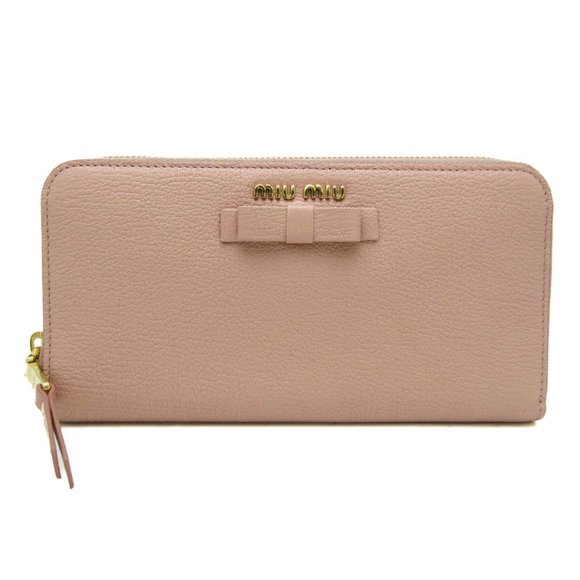 Miu Miu | Bags | Miu Miu Ribbon 5ml56 Womens Leather Long Wallet Bifold ...